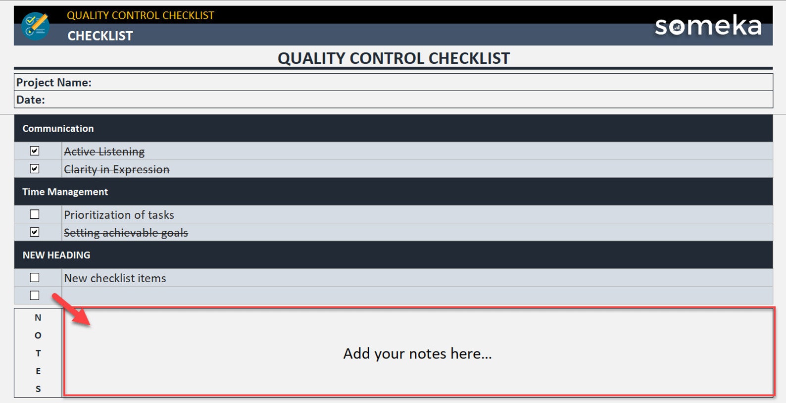 Quality Control Checklist | Excel Template | QA Checklist | Printable ...