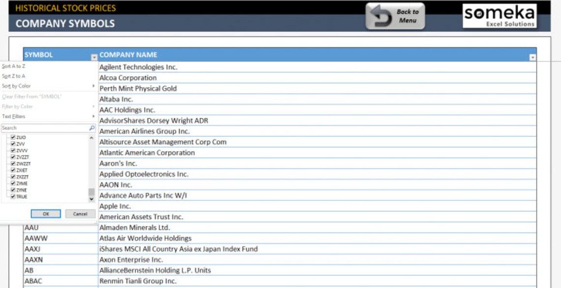 Historical Stock Prices Scraper Business Template Excel | Etsy