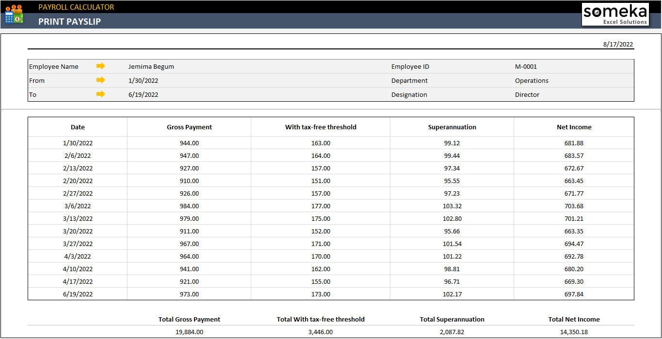 Payroll Calculator Excel Template 2023 Paycheck Spreadsheet Lupon gov ph