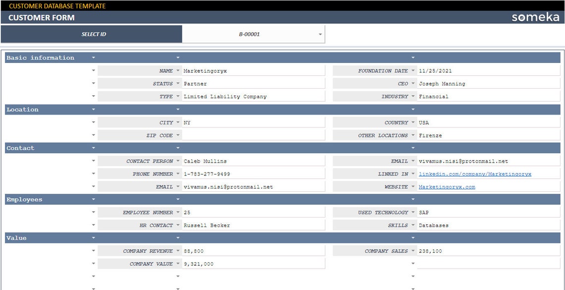 Customer Database Google Sheets Template Manage Your Customer ...
