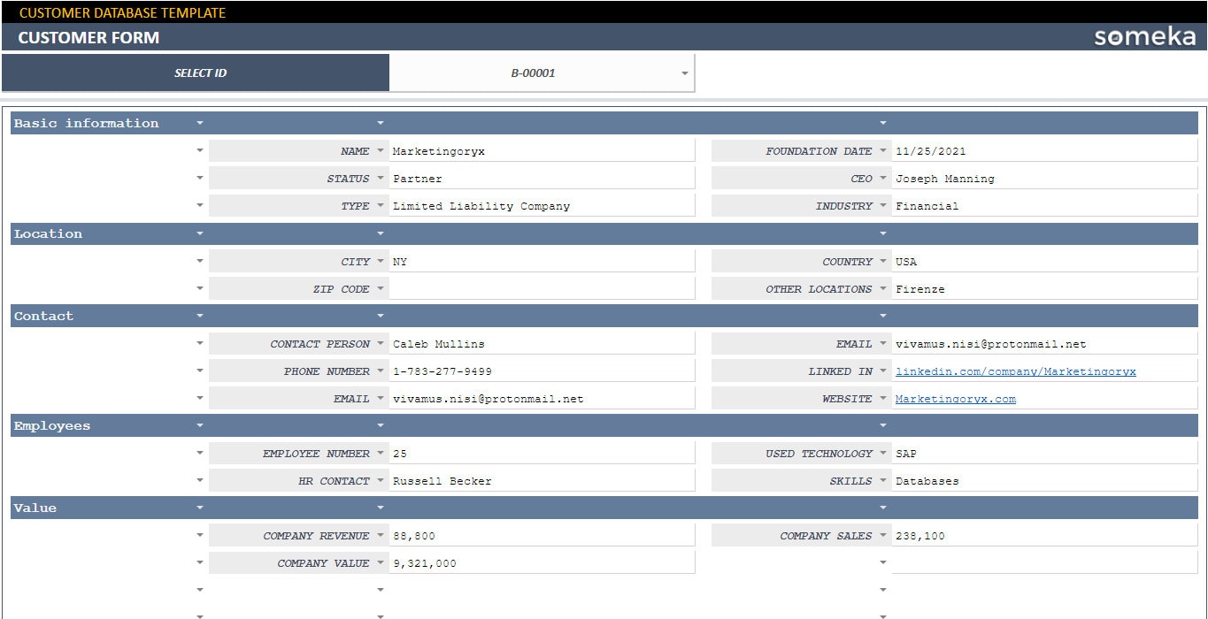 Customer Database | Google Sheets Template | Manage Your Customer ...