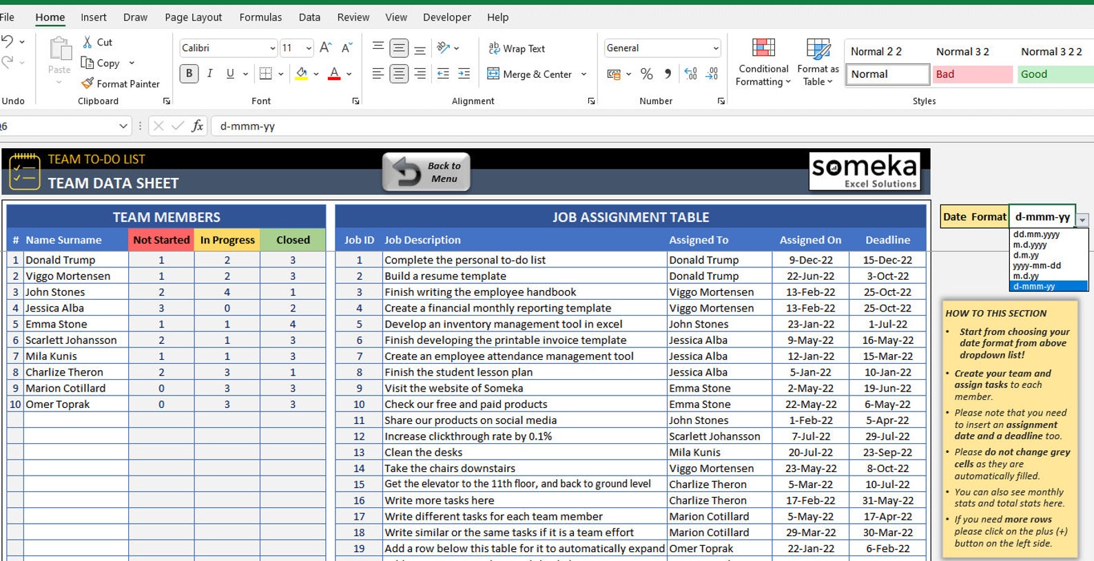 Team to Do List Excel Template: Task Tracker & Dashboard - Etsy