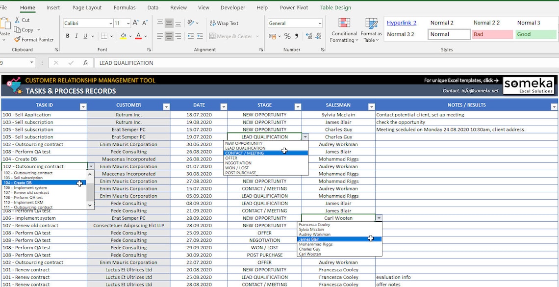 Crm Excel Template Customer Relationship Management Database Etsy