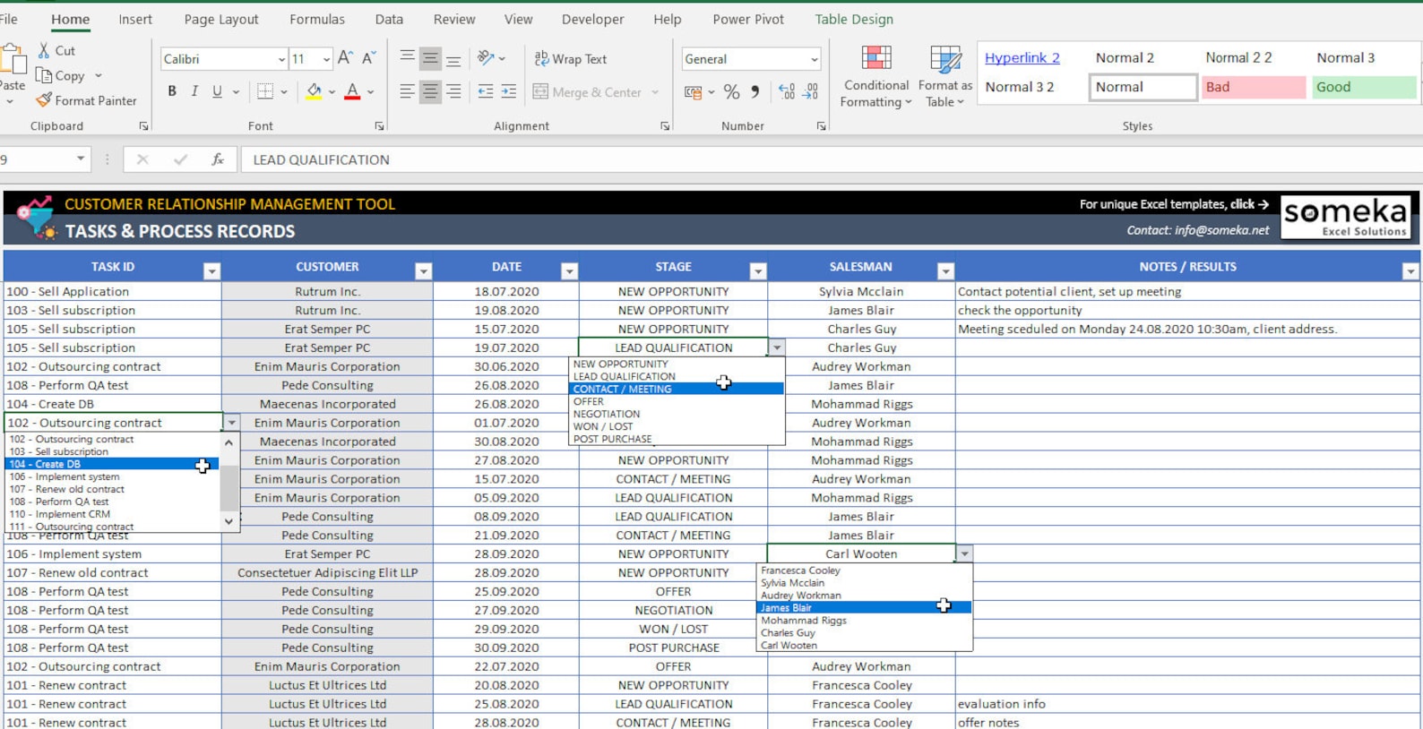 Crm Excel Template Customer Relationship Management Database Track