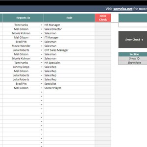 Org Chart Google Sheets Template | Organizational Chart Generator ...