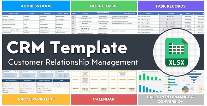 CRM Excel Template | Customer Relationship Management Database | Track ...
