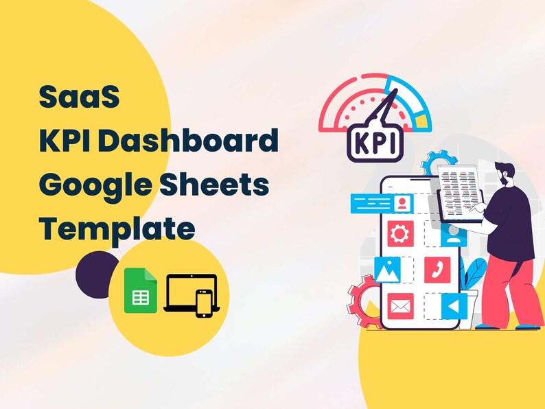 Saas KPI Dashboard Google Sheets Template Track Key Saas Metrics - Etsy UK