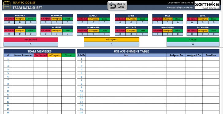 Team To Do List Template Excel Task Tracker Todo List | Etsy