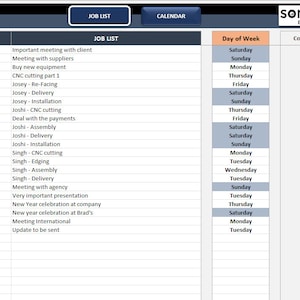 Automatic Schedule Planner: Editable Excel Calendar Template - Etsy