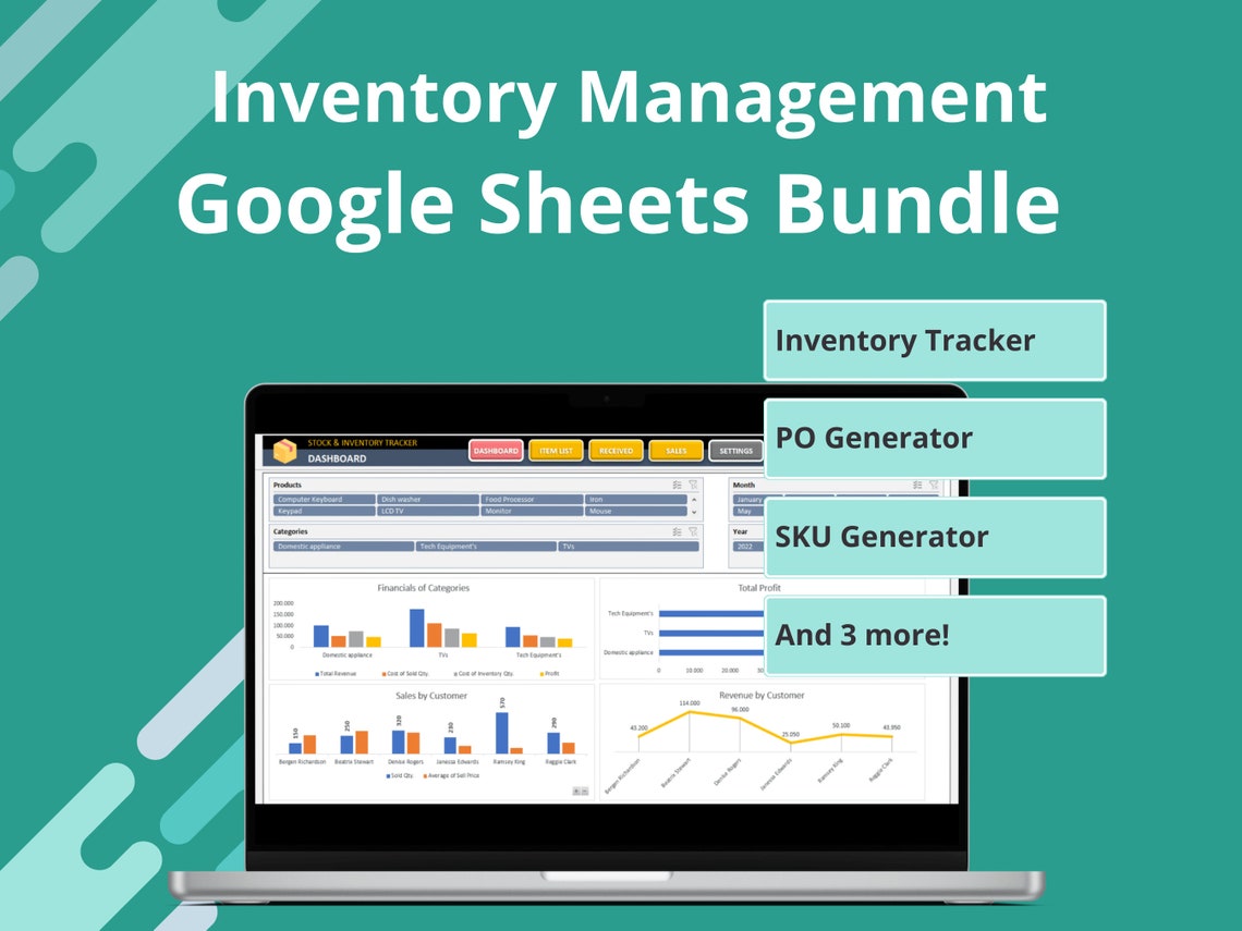 Inventory Management Templates Bundle in Google Sheets Top 6 - Etsy