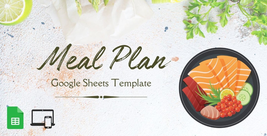 Meal Plan Google Sheets Template Grocery List Template Weekly Meal ...
