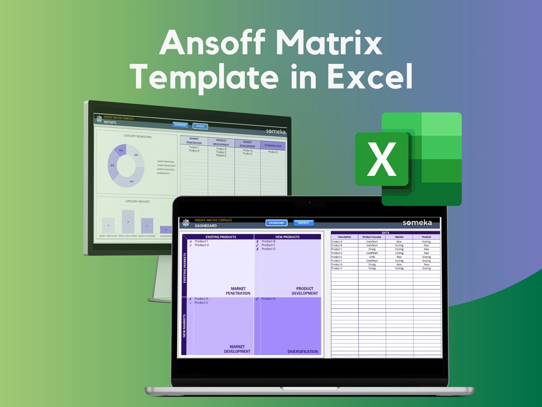 Ansoff Matrix | Excel Template | Dynamic Reporting Dashboard | Product ...