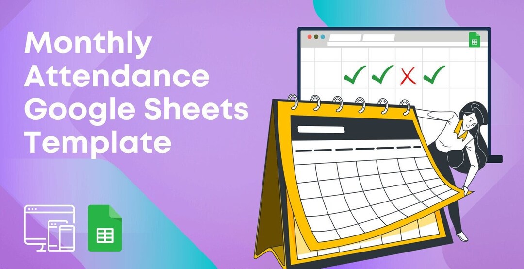 Monthly Attendance Google Sheets Template Google Sheets Attendance ...