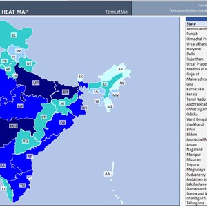 India Heat Map Excel Template: Automatic City Coloring - Etsy