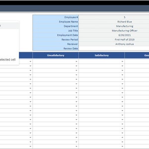 Employee Evaluation | Google Sheets Template | Performance Review Tool ...