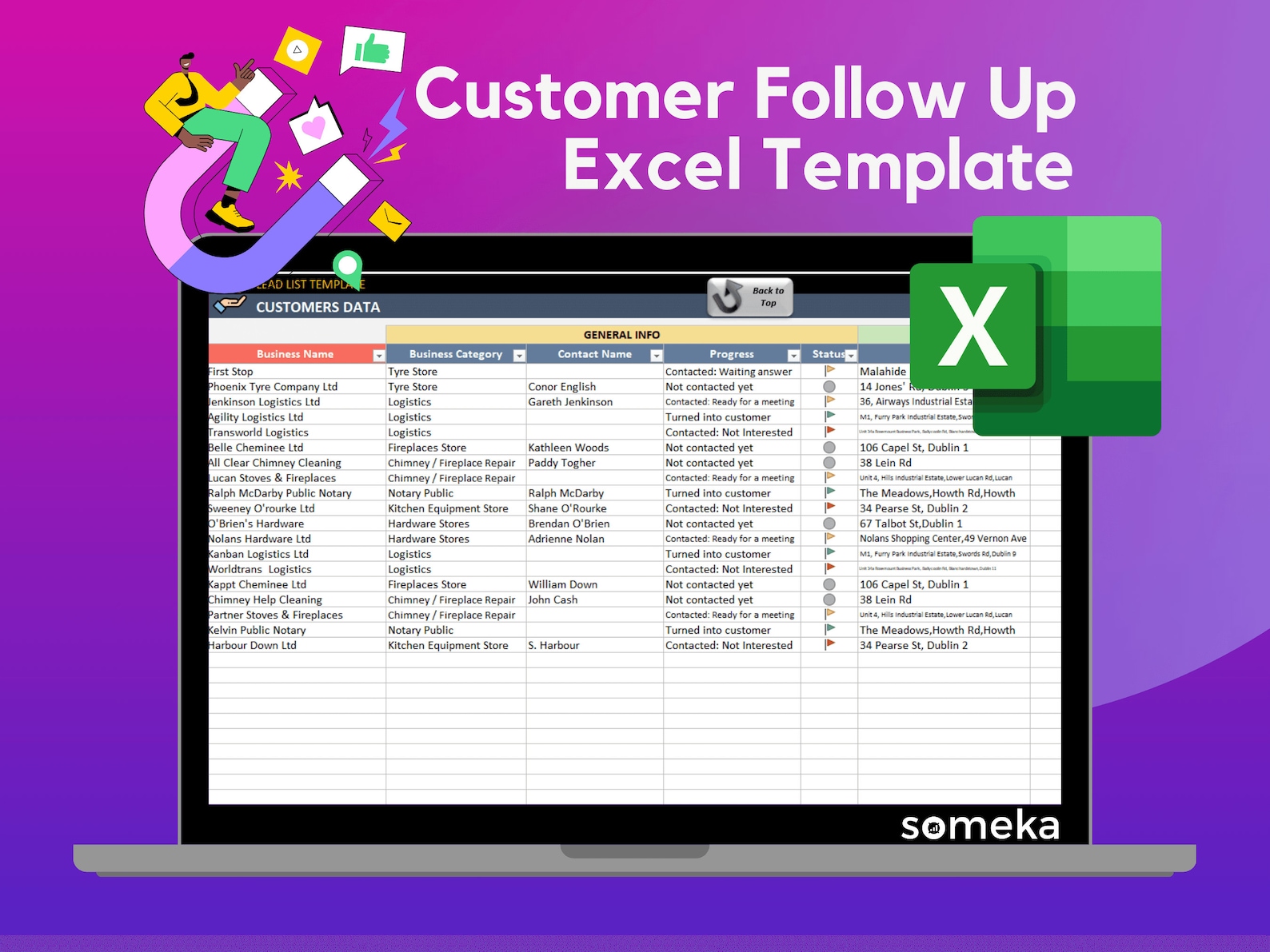 Customer Follow up Sheet in Excel | Customer Follow up | Printable ...