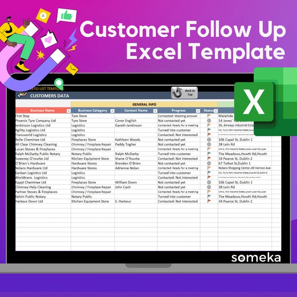 Customer Excel Sheet - Etsy