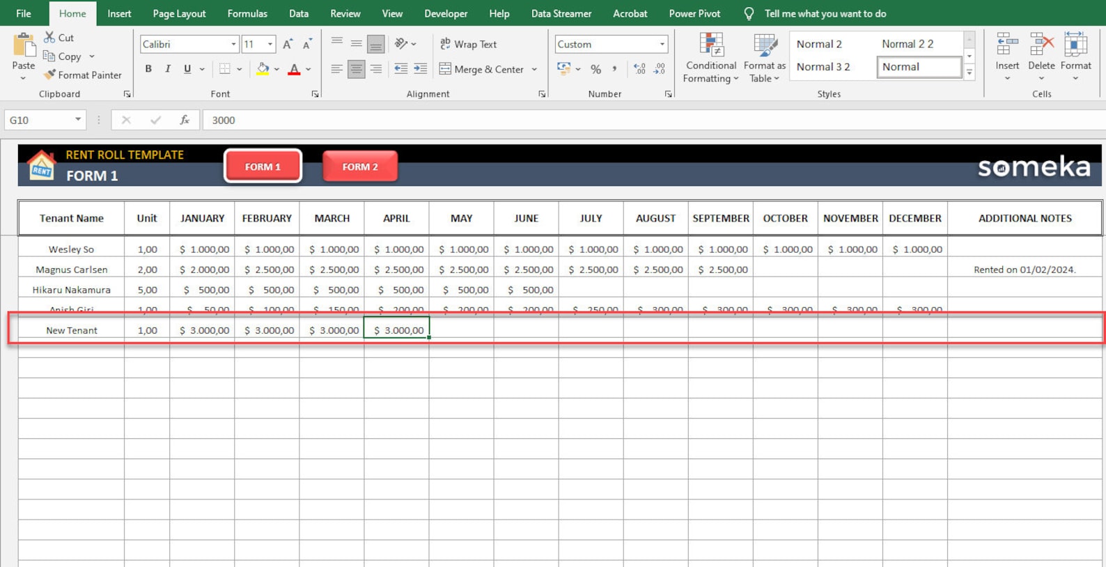 Rent Roll Template | Excel Template | Property Management Tool | for ...
