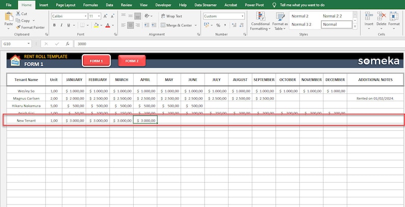 Rent Roll Template | Excel Template | Property Management Tool | for ...
