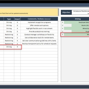 Force Field Analysis Template Excel Template Printable FFA Model ...