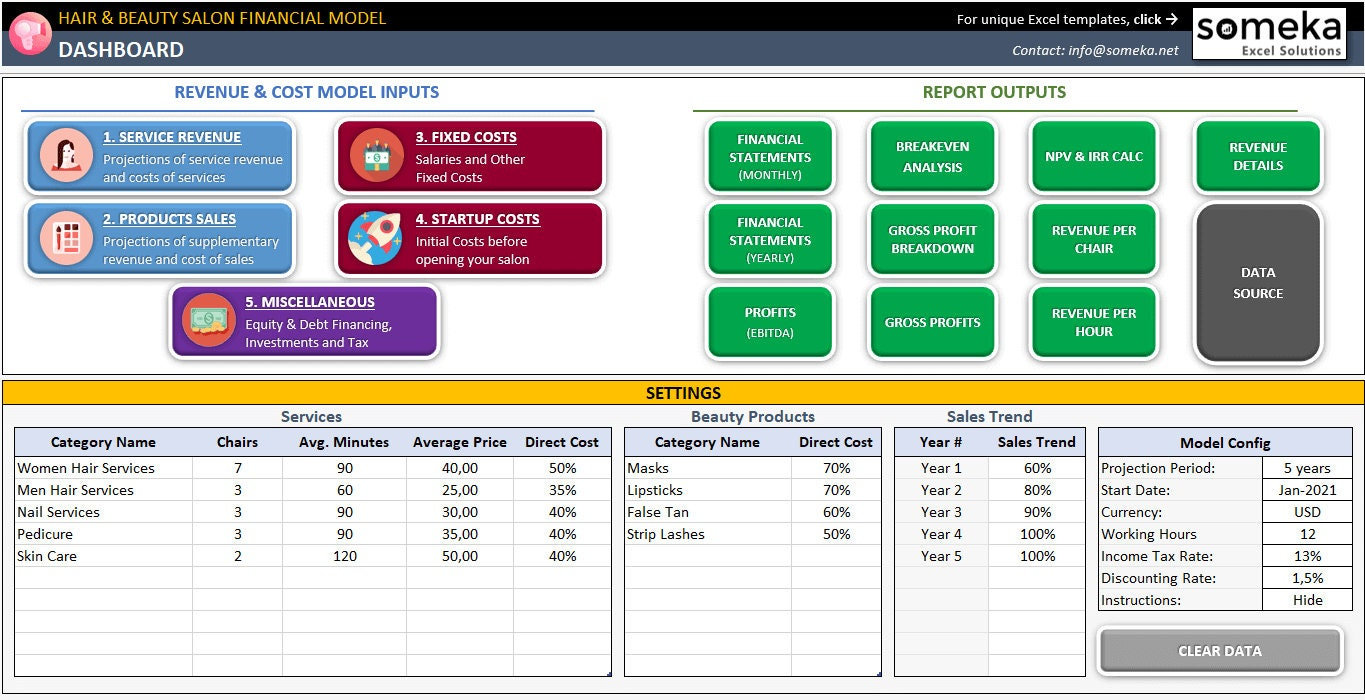 Revenue Model Excel Template