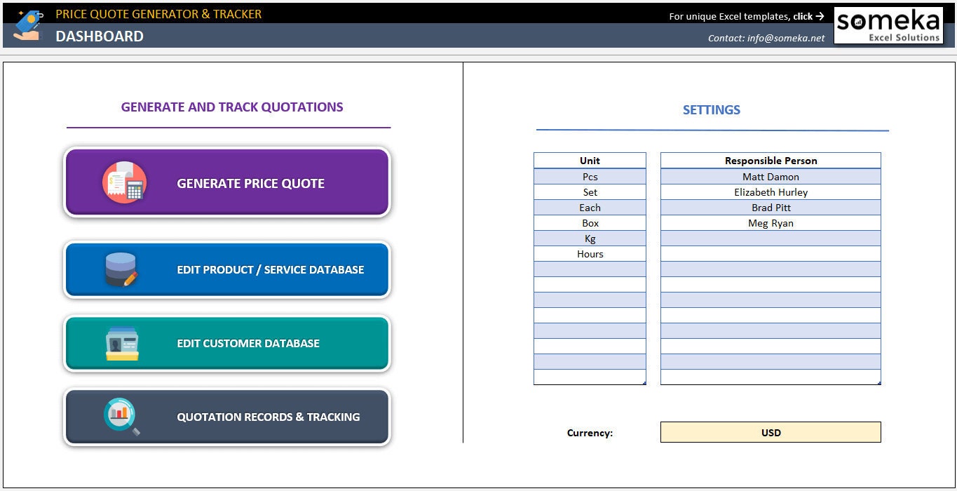 Excel Quotation Generator With Database | Quotation Spreadsheet ... Excel Quotation Generator With Database | Quotation Spreadsheet ...