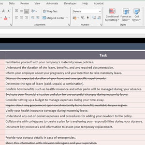 Maternity Leave Plan | Excel Template | Editable and Printable Form ...