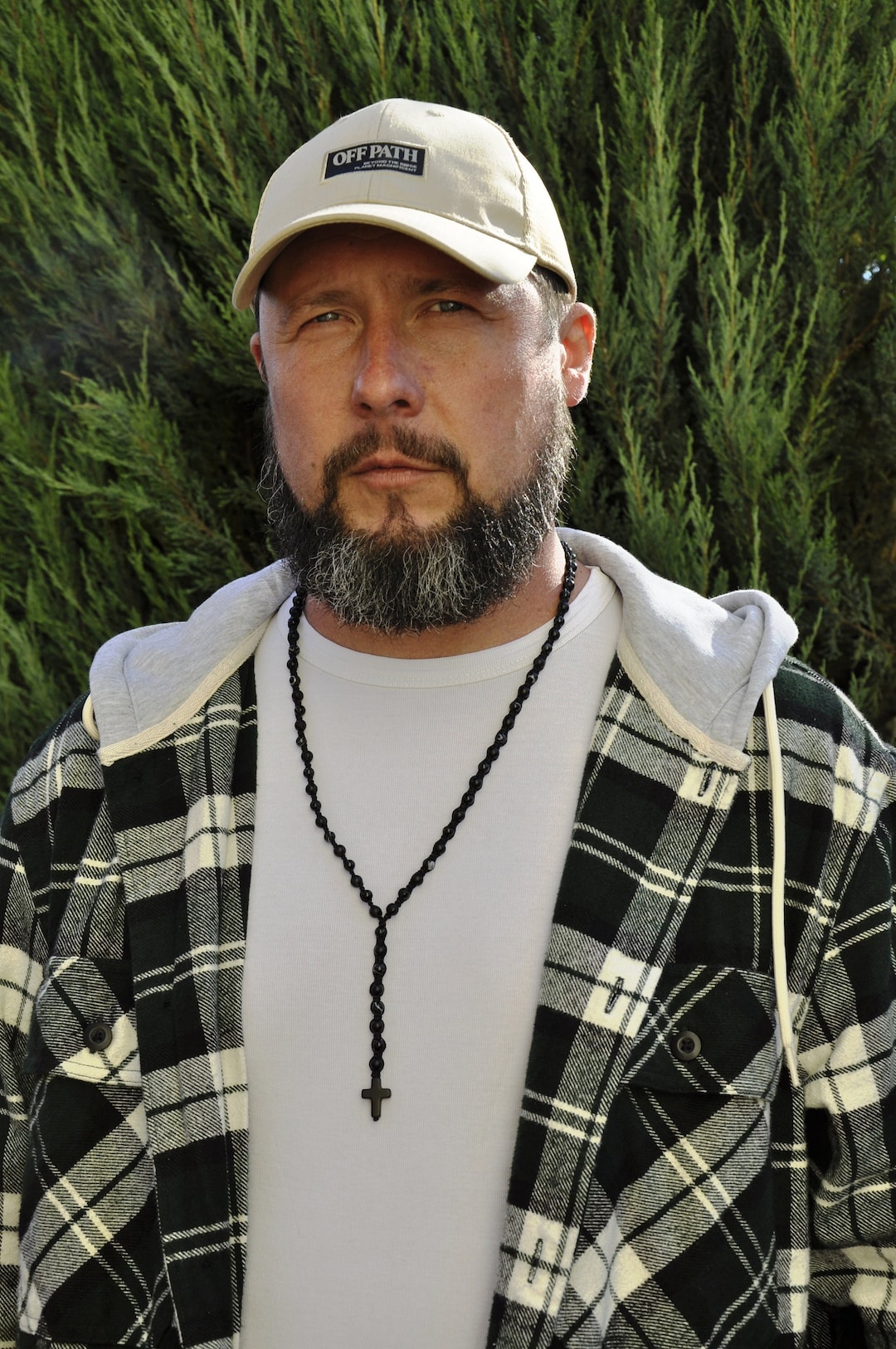Men's Shungite Rosary Necklace: Black Agate Cross, Catholic Jewelry - Etsy