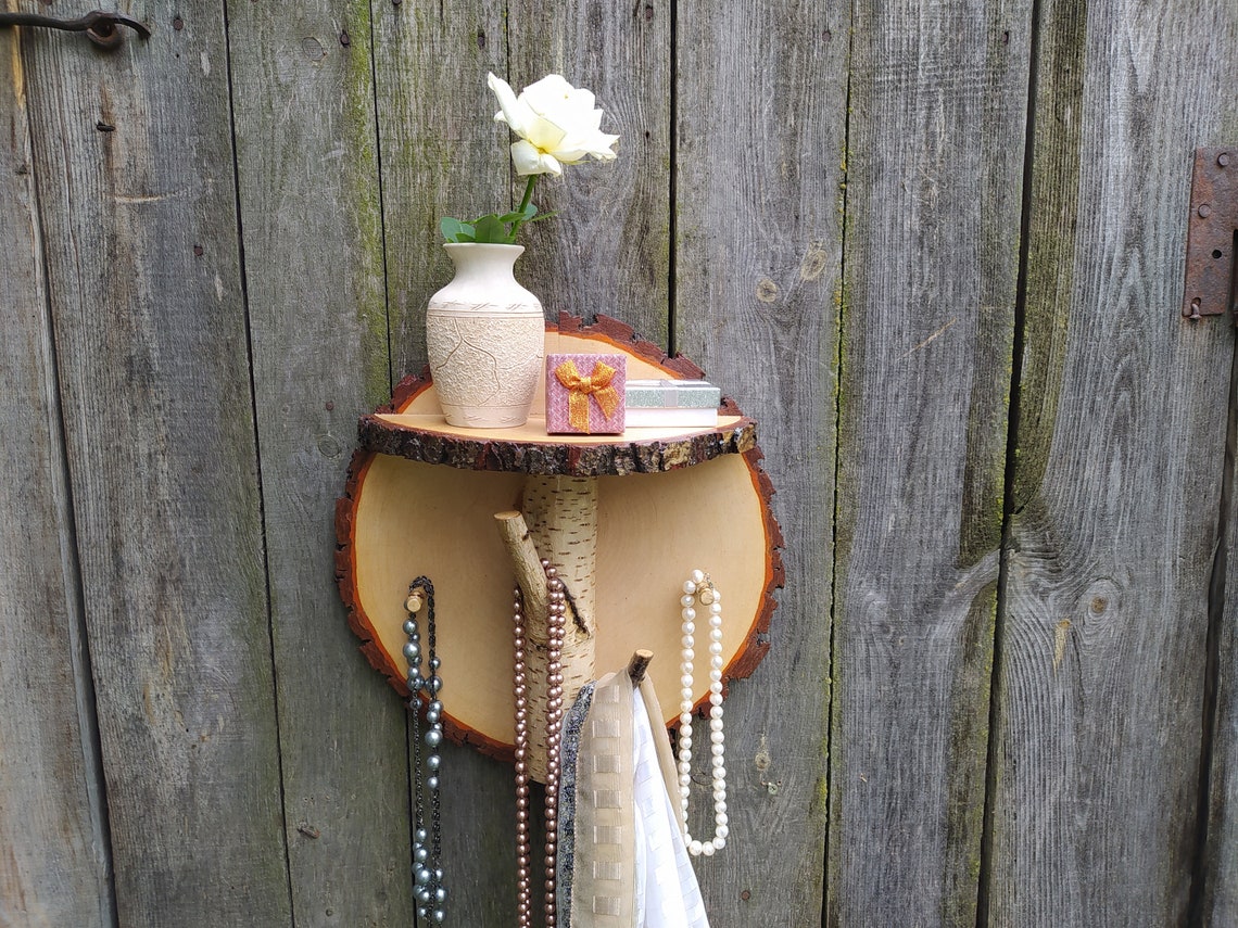 Wooden Rack Jewelry Rack Rustic Wood Shelf - Etsy