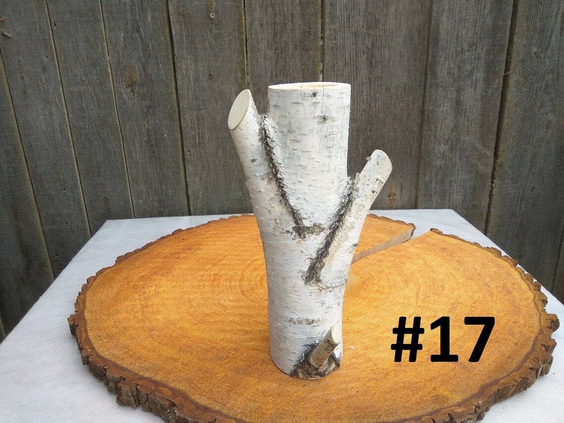 Tall Wood Vase White Birch Vase - Etsy