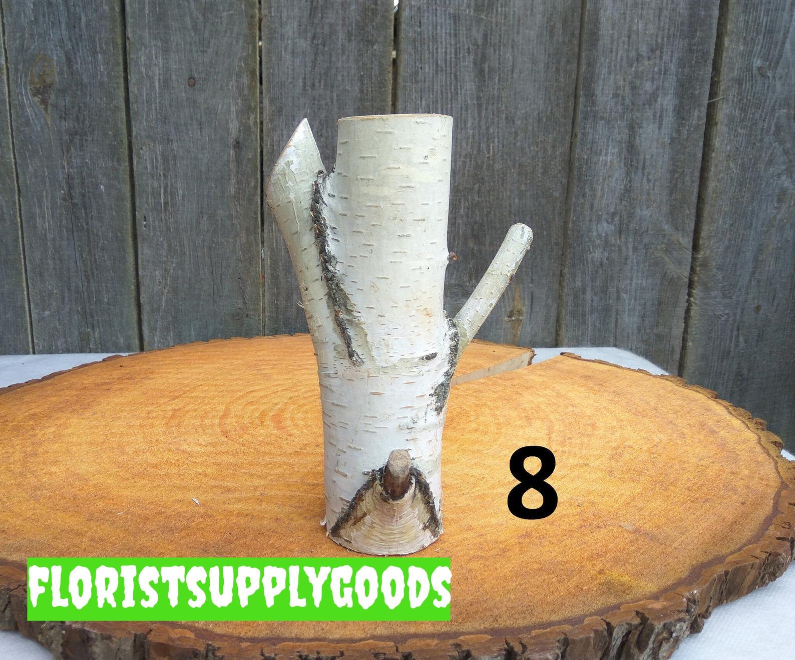 Birch log vase birch decor birch bark decor | Etsy