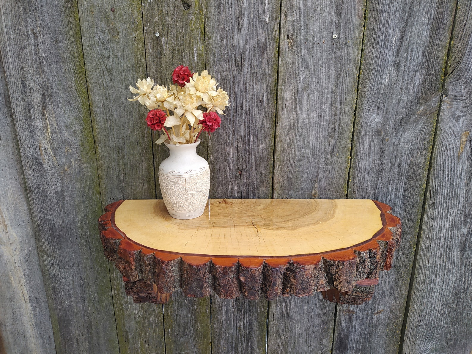 Floating Shelf Rustic Wood Shelf Live Edge Large Wood - Etsy