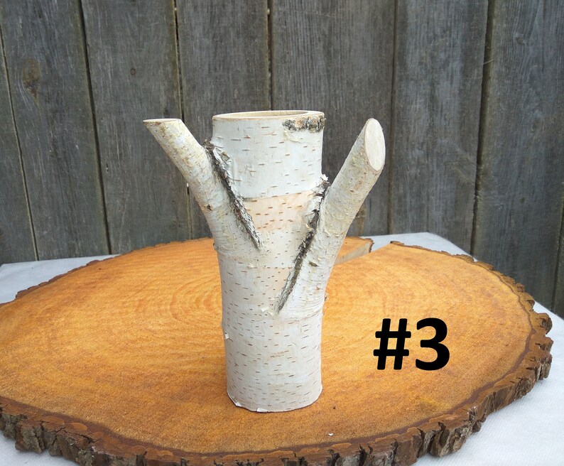 Tall wood vase White birch vase | Etsy