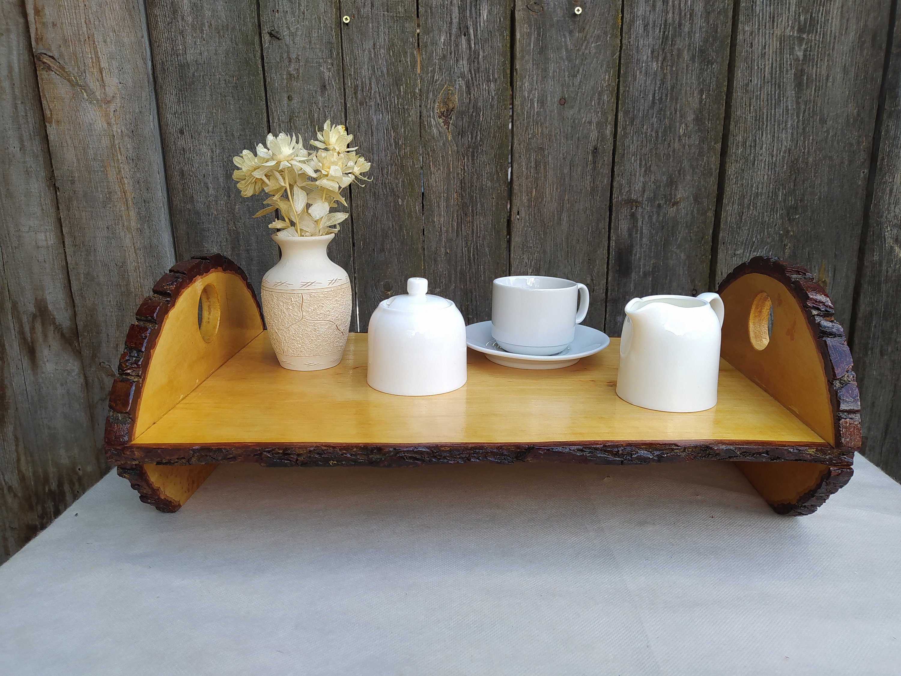 Live Edge Tray Wooden Tray Serving Tray | Etsy