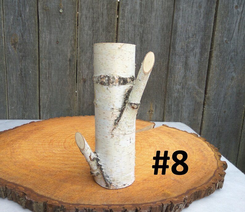 Tall wood vase White birch vase | Etsy