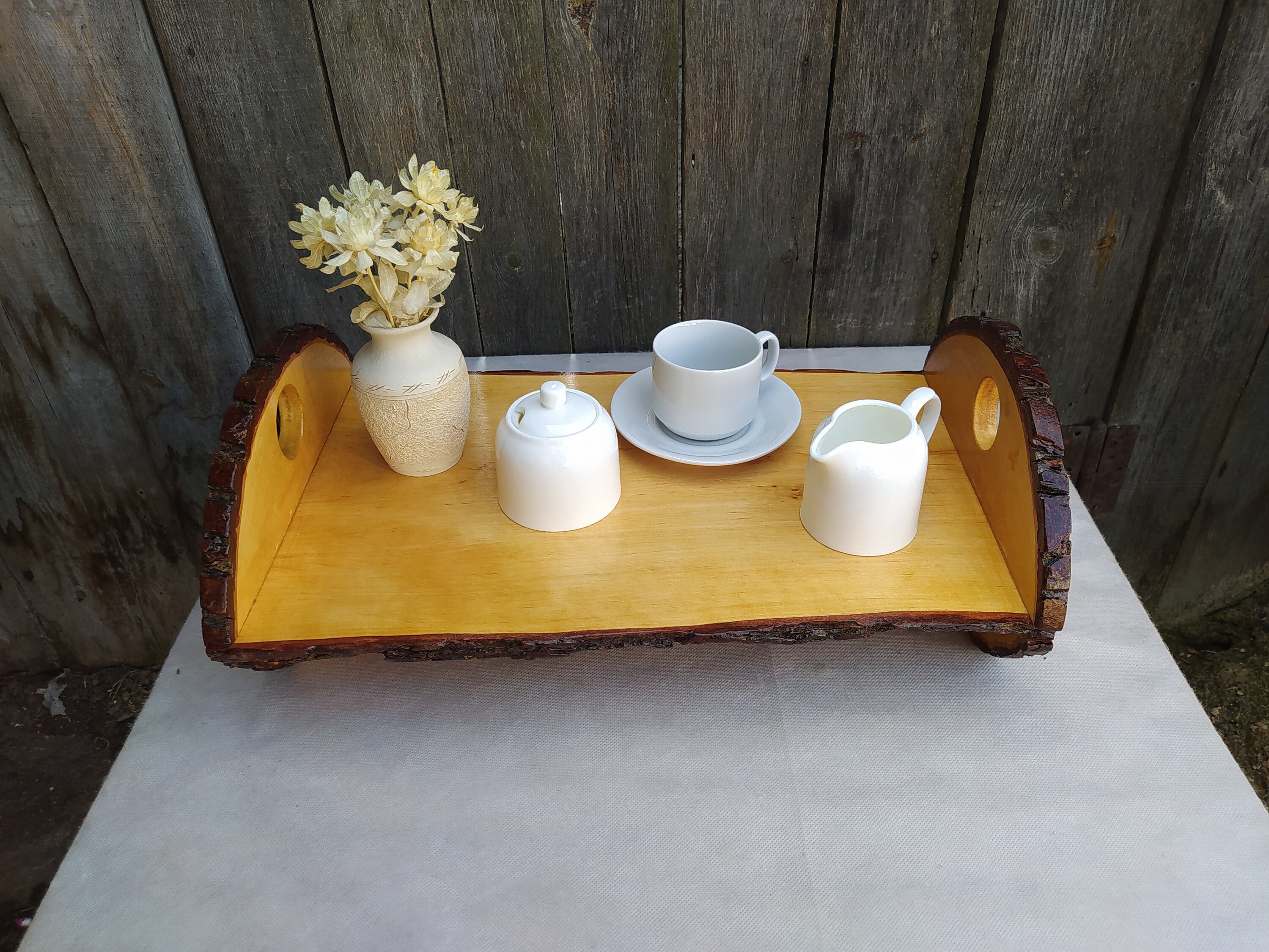 Live Edge Tray Wooden Tray Serving Tray | Etsy