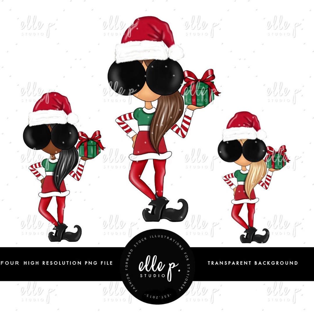 Baby Elf Elle Dolls / Elf Clipart/ Holiday Illustration/ Elf Icon ...