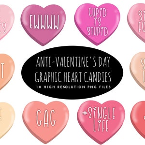 Anti-valentine's Day Heart Candy Clipart Bundle /10 Clipart Files ...