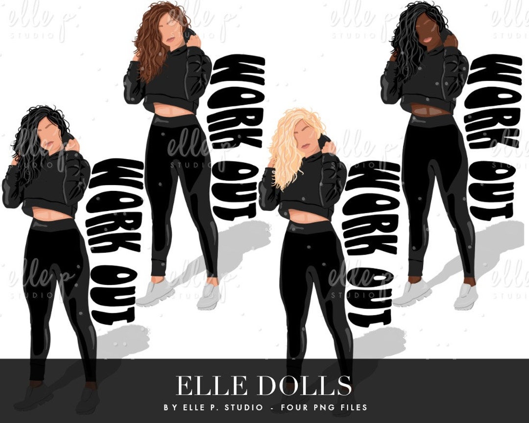 NEW Work Out Elle Dolls / Girl Clipart/ Girl Illustration/planner Icon ...