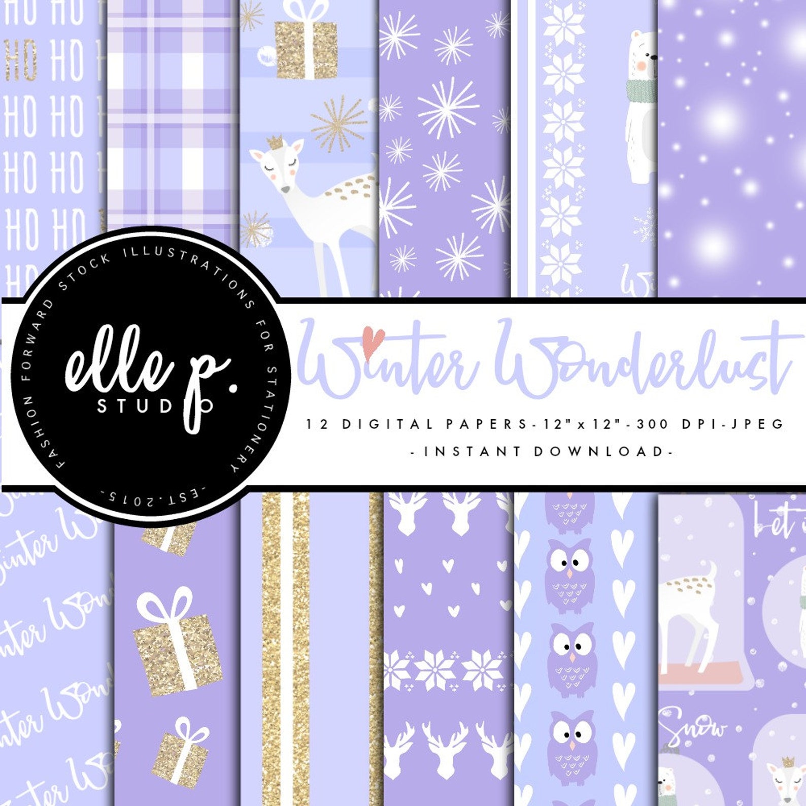Winter Wonderlust Digital Paper Set / Winter Themed Digital - Etsy