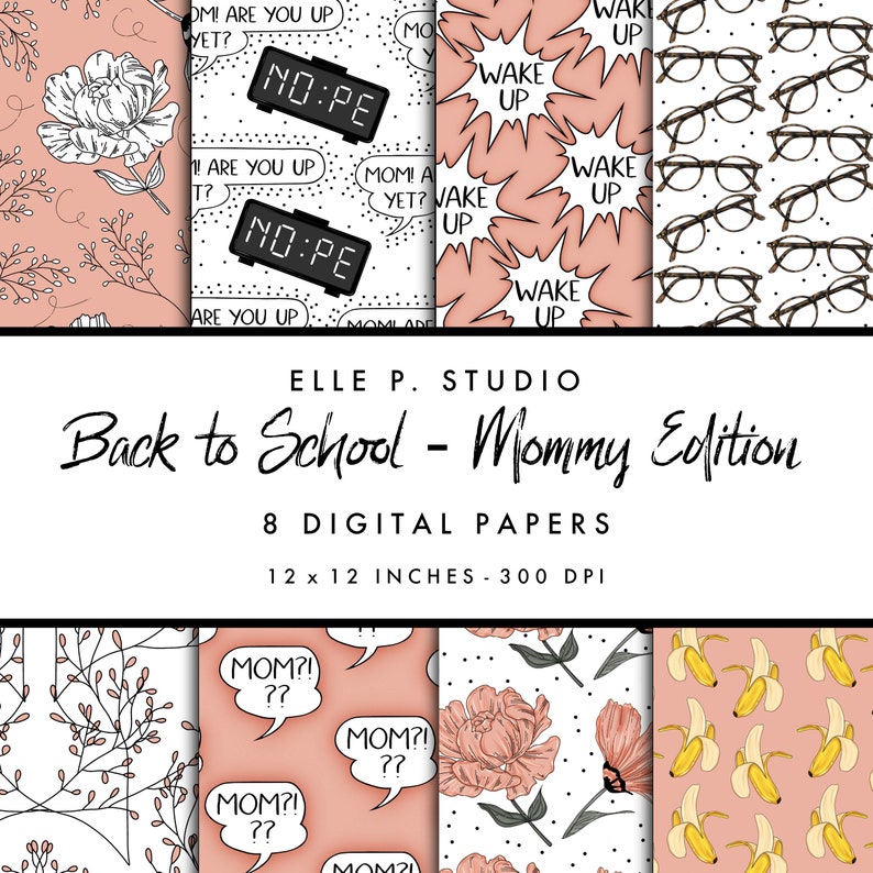Back to School Mommy Edition Digital Paper Set / Digital - Etsy