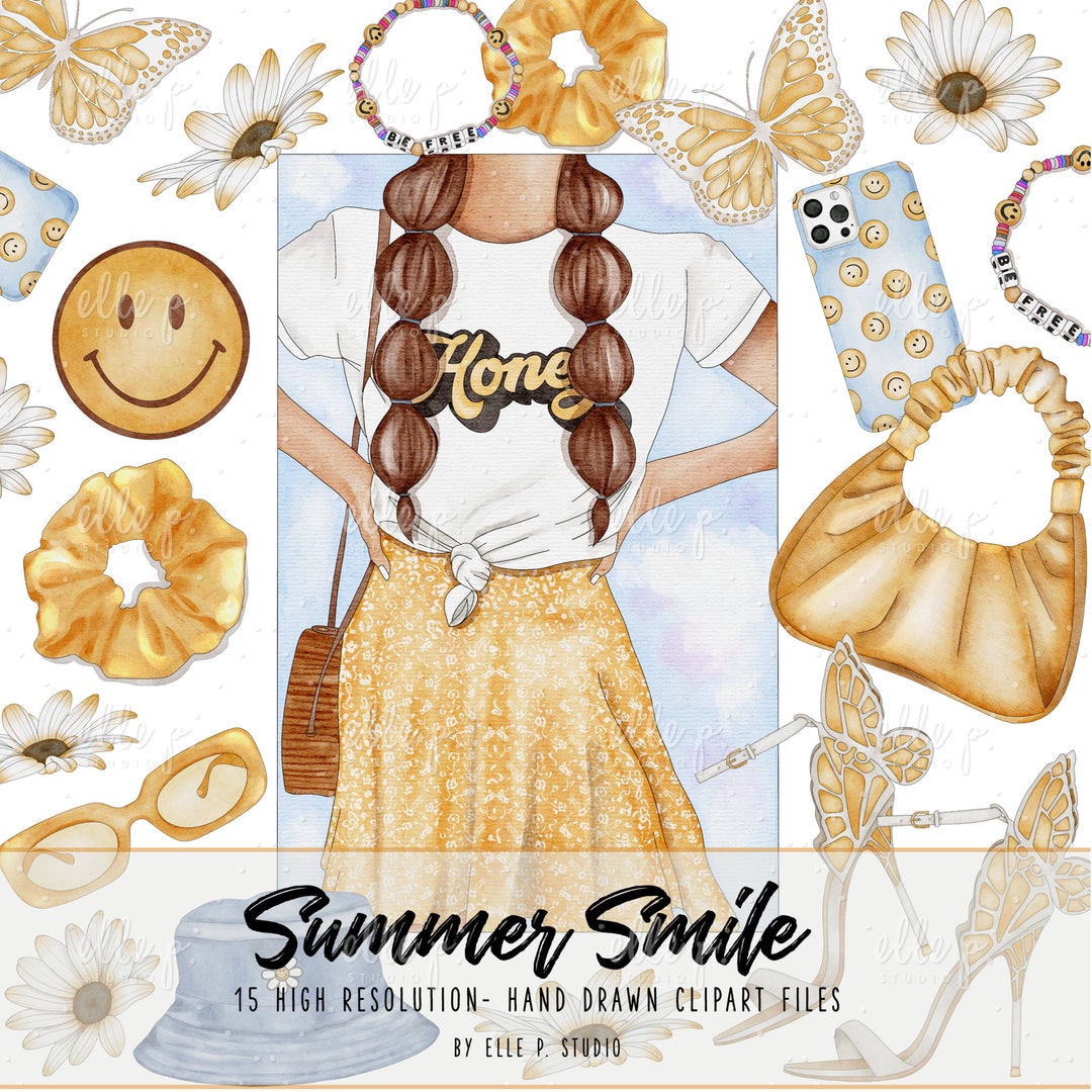 Summer Smile Clipart Bundle /planner Clipart / Bullet Journal Clipart ...