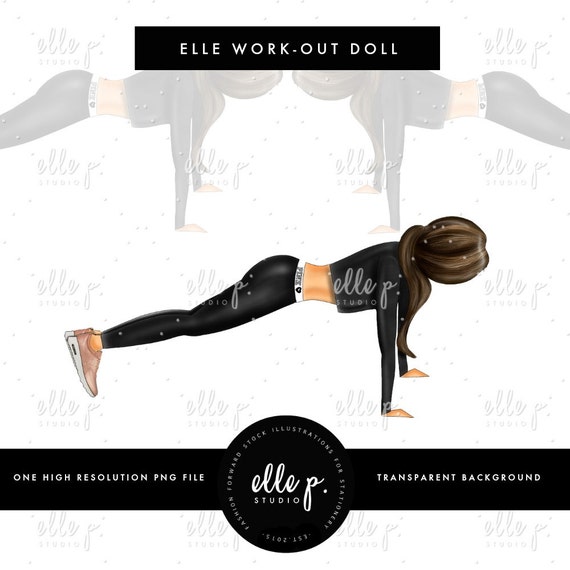 Work it Work Out Themed Elle P. Doll / Working out clipart / | Etsy