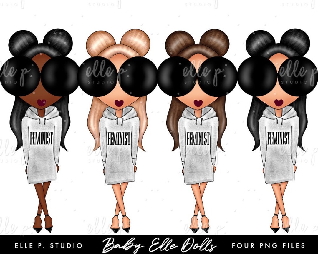 Feminist Baby Elle Dolls / Girl Clipart/ Girl Illustration/planner Icon ...