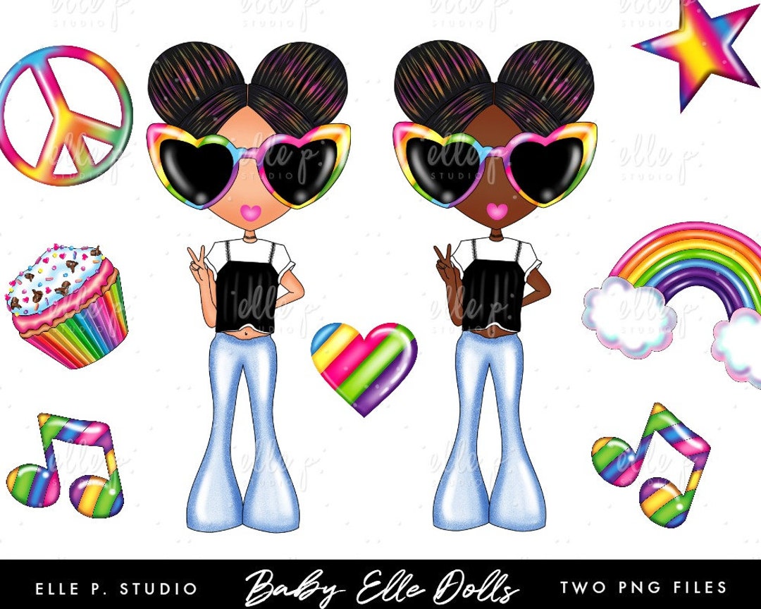 Throwback Baby Elle Dolls / Girl Clipart/ Girl Illustration/planner ...