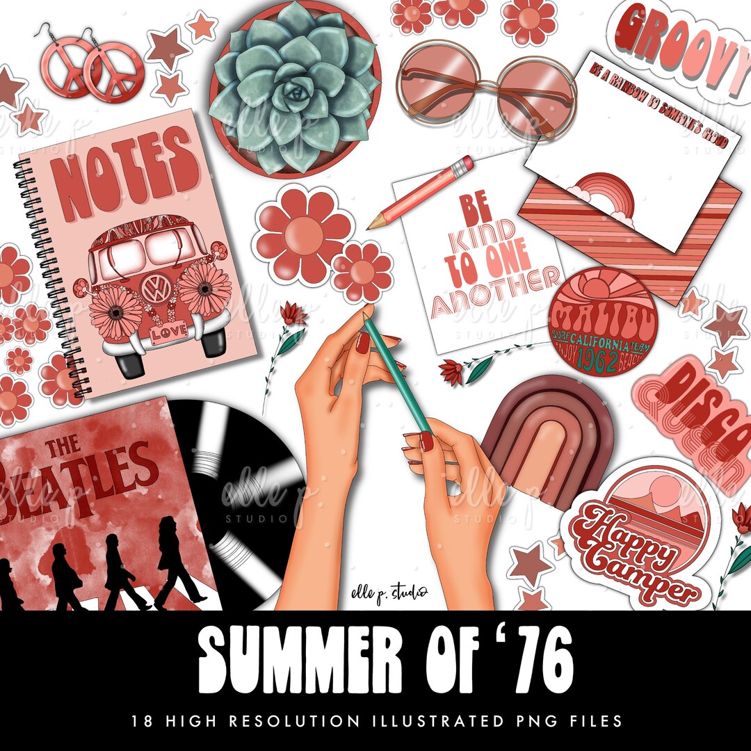 Summer of '76 Bundle /planner Clipart / Bullet Journal Clipart ...