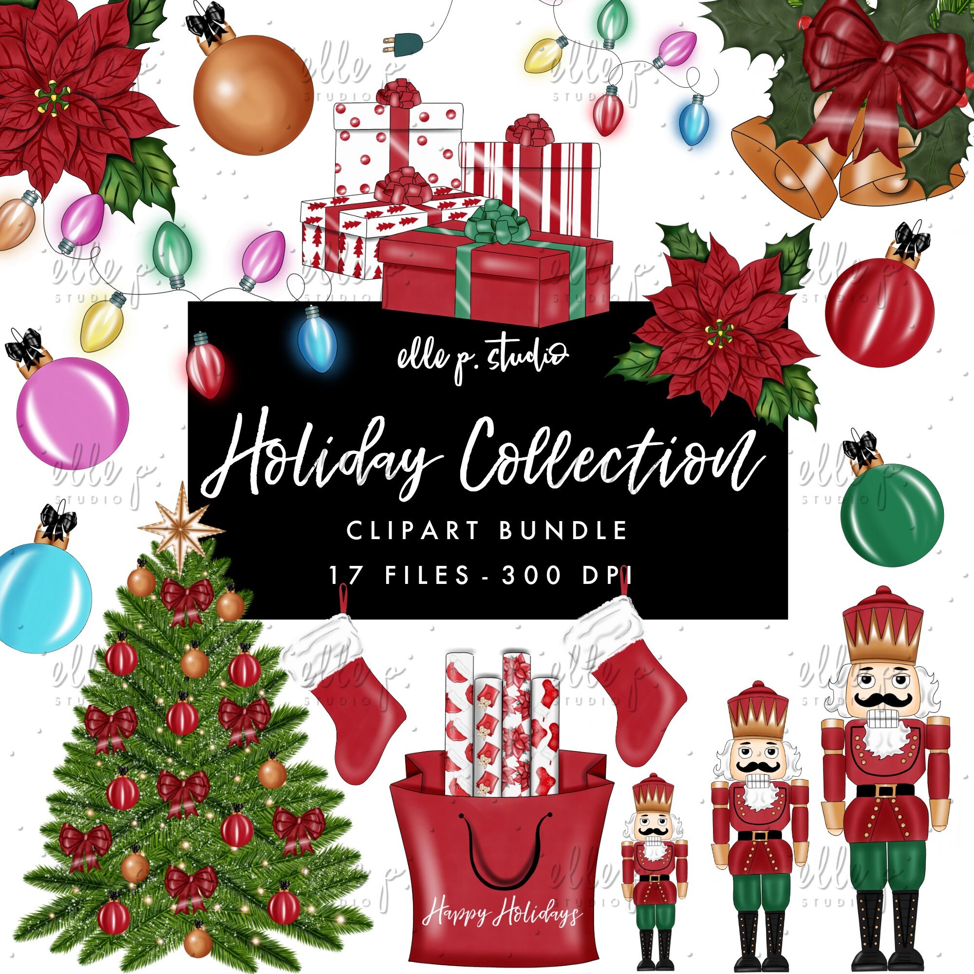Holiday Collection Clipart Bundle by Elle P - / Christmas Clipart ...