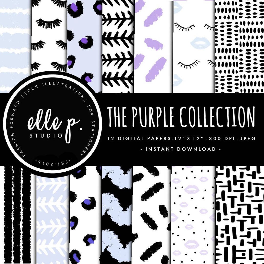 The Purple Collection Digital Paper Set / Digital Scrapbook Paper ...
