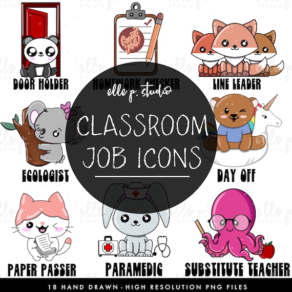 REMOTE CLASSROOM JOB Duties /clipart for Teachers 18 Files | Etsy
