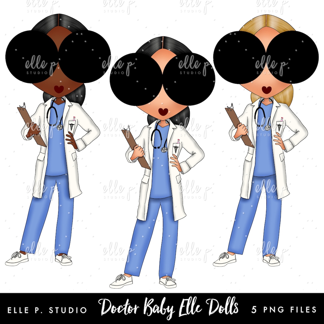 Doctor Baby Elle Dolls / Doctor Clipart/ Career Girls Clipart/planner ...